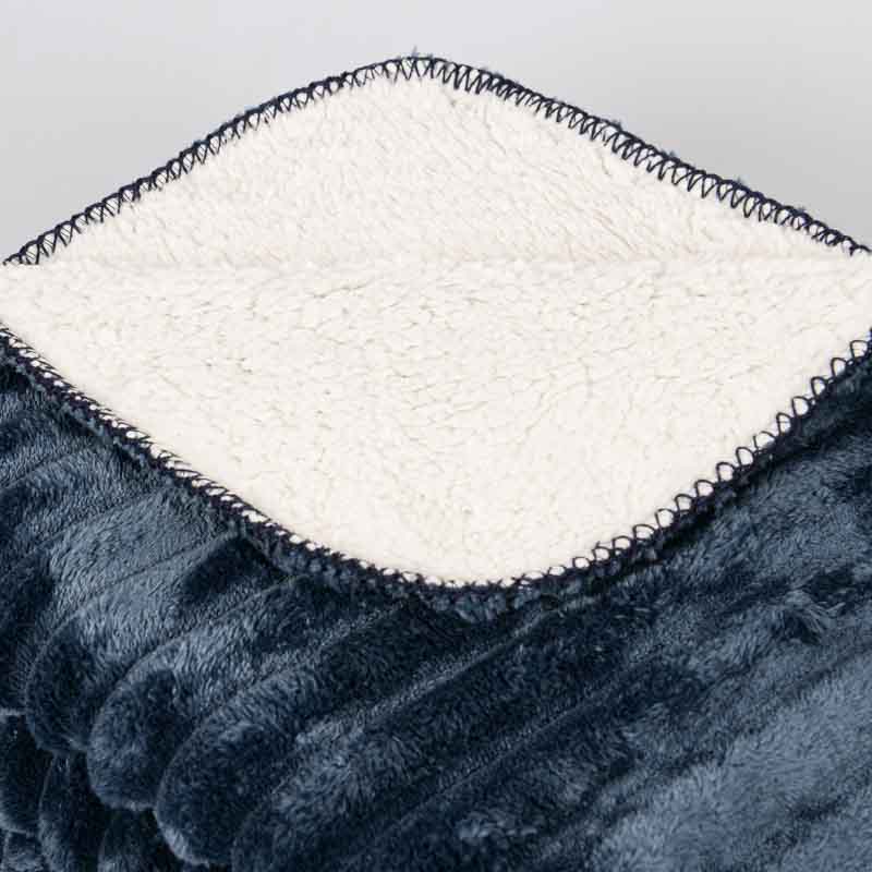 Plaid sherpa 'Oslo' bleu bleu 130x170cm - L'Incroyable